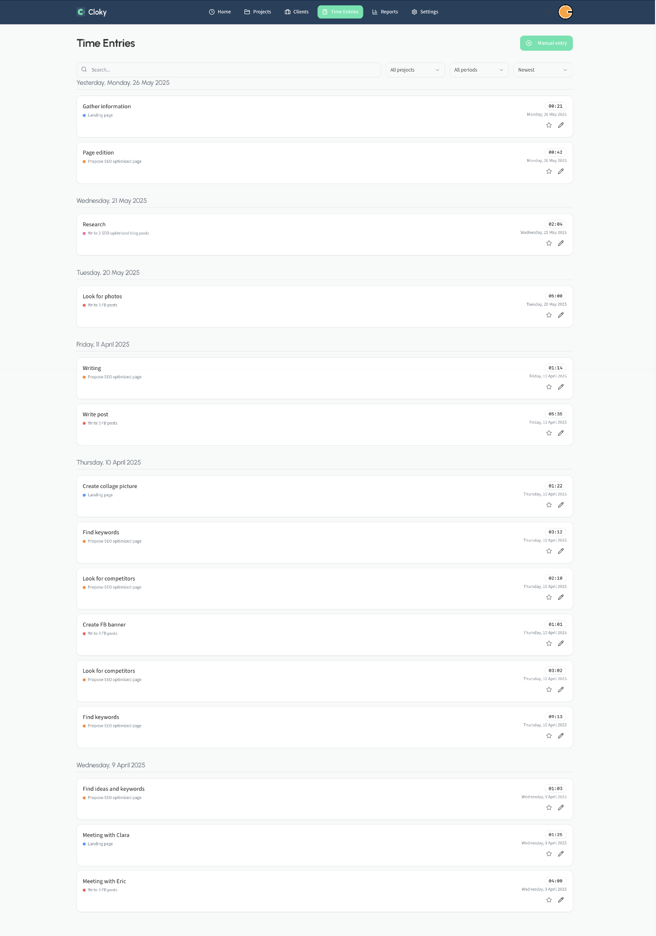Cloky - Time tracking simplified
